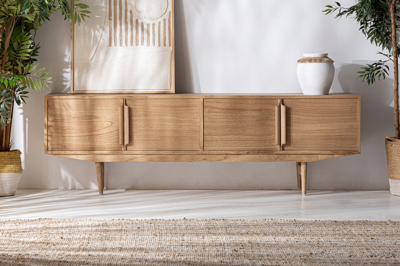 Mueble Tv Nyry en Color Marrón, de Estilo Nórdico Fabricado en Madera ...