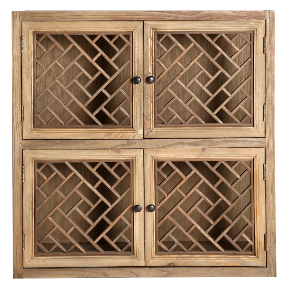 Modular Display Cabinet in Brown Colour, Colonial style, made of Elm ...