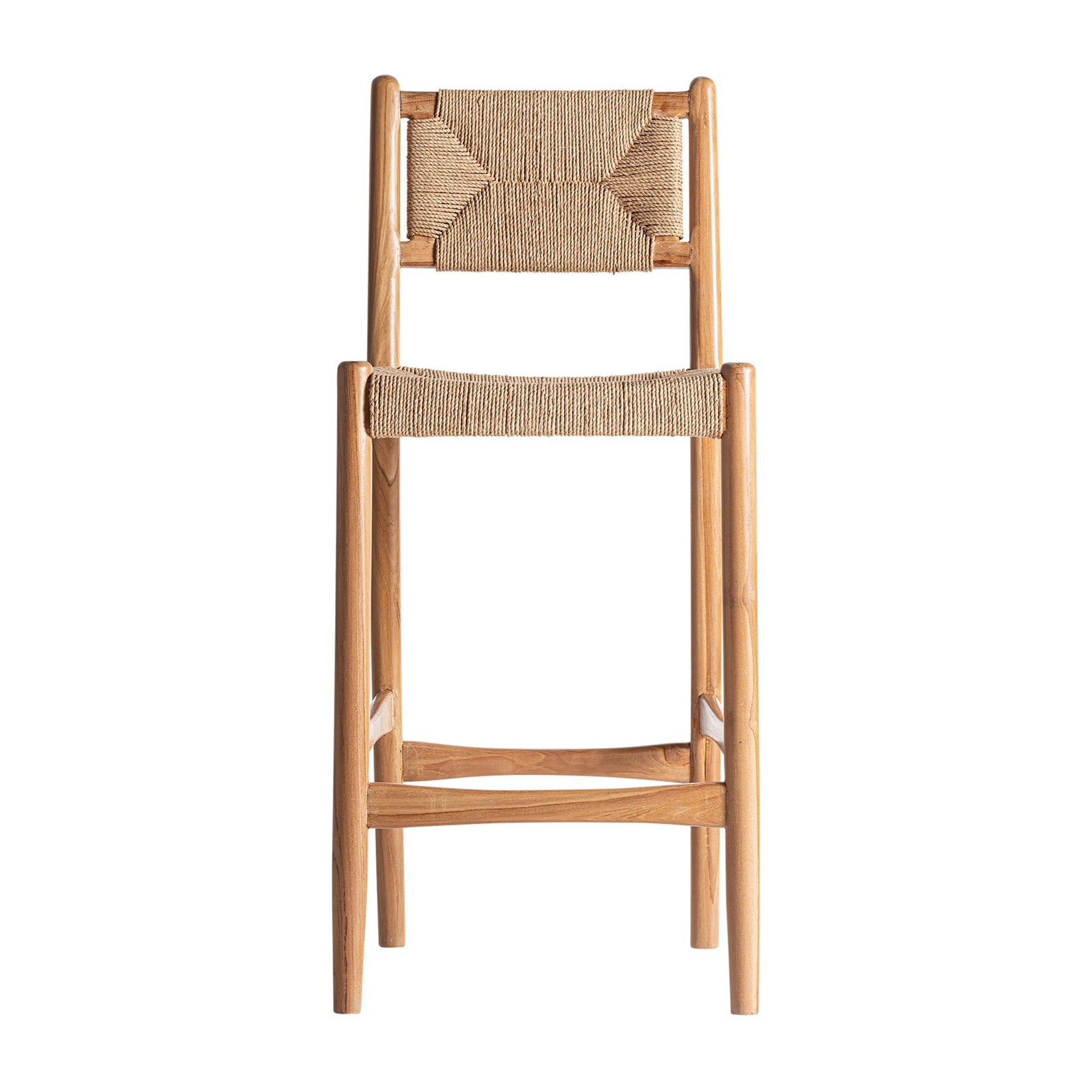 Taburete Agia en Color Marrón, de Estilo Contemporáneo Fabricado en MADERA DE TEKA - 45cm x 50cm ...