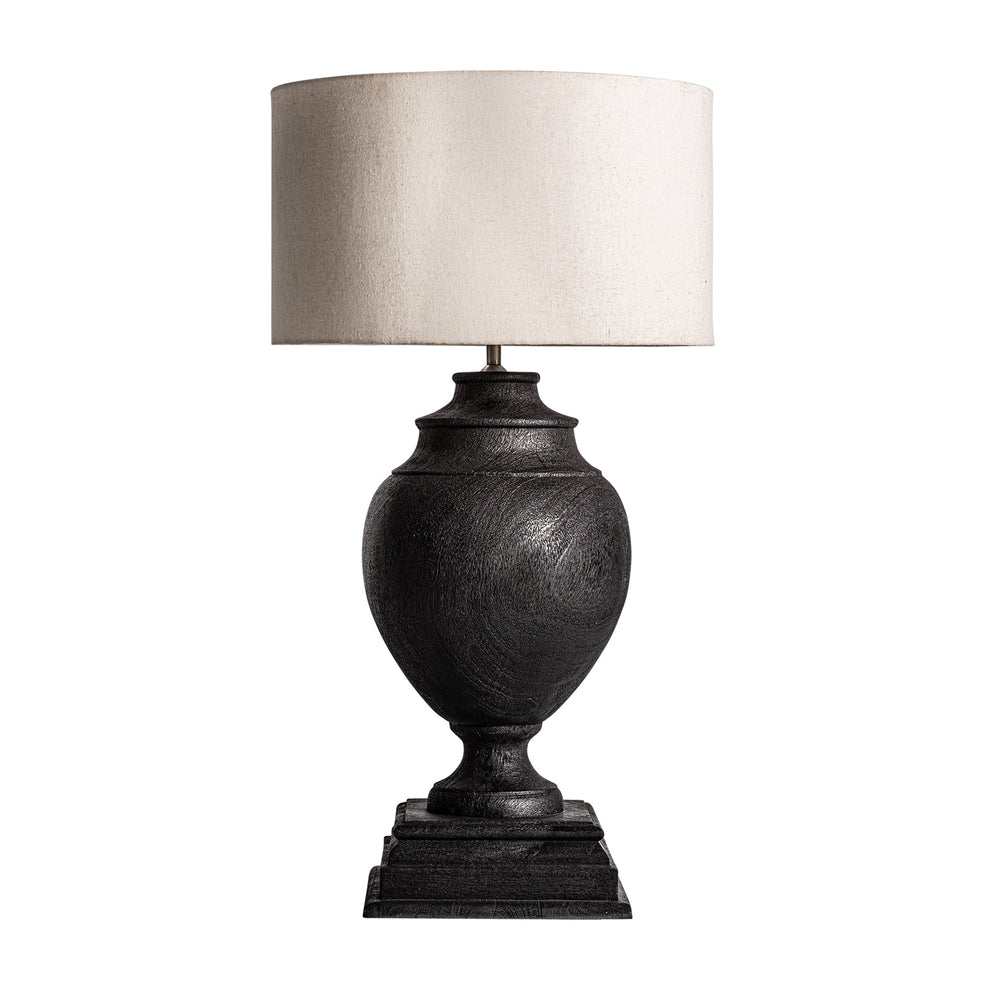 Table Lamp in White/Black Colour, Undefined style, made of Mango Wood ...