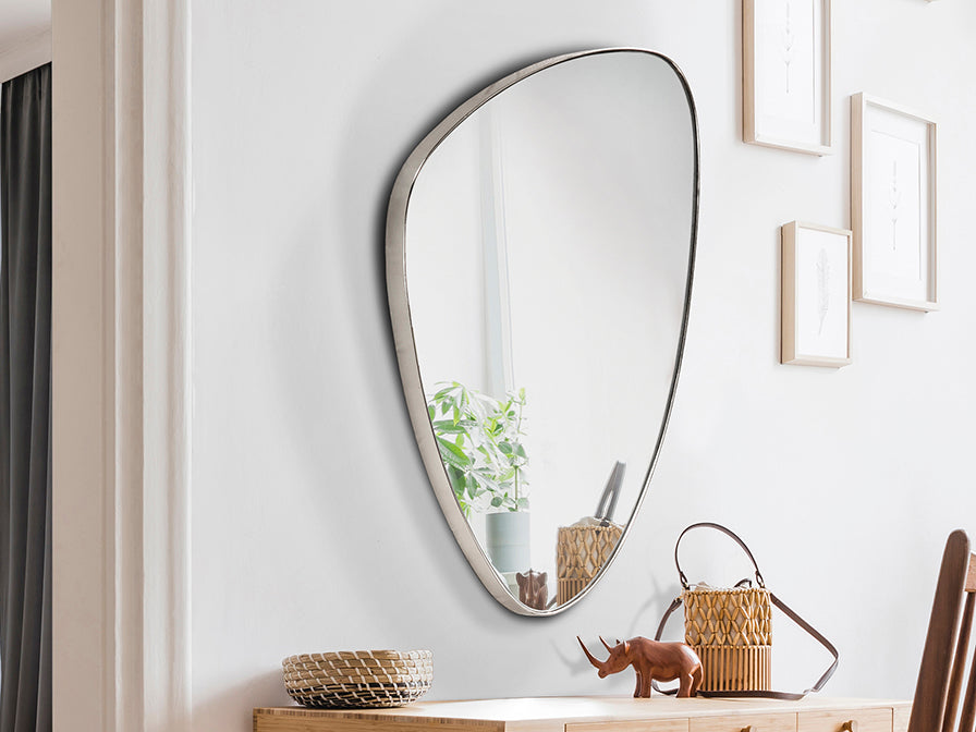 Orio Triangular Mirror, 84X55, Silver, designed by Schuller for Granada ...