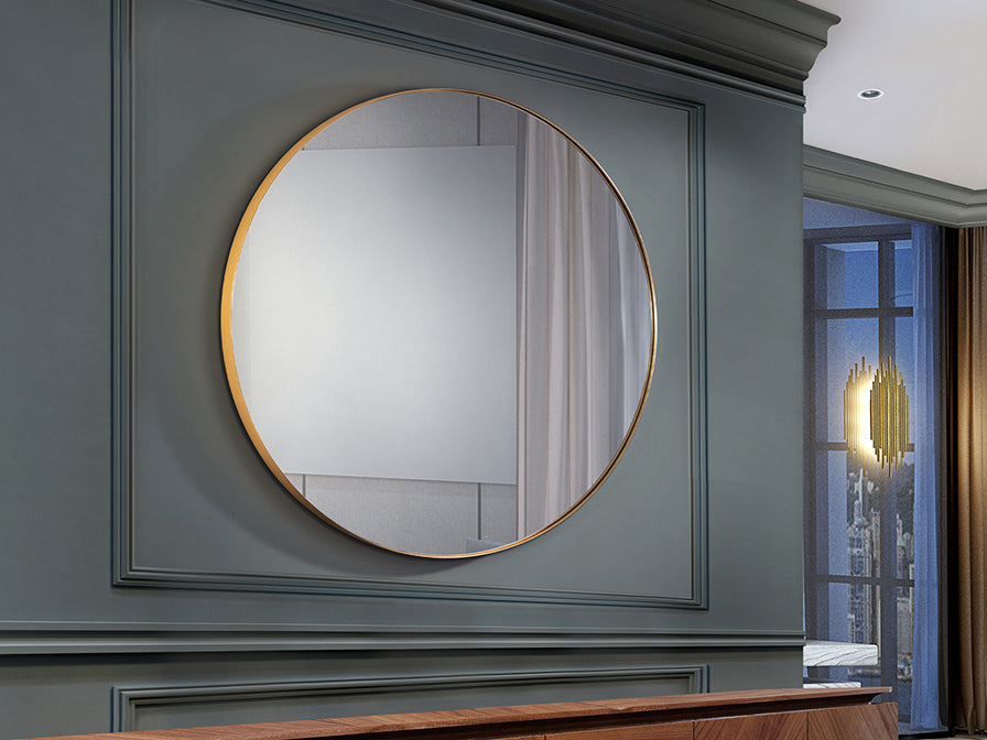 Orio Round Mirror Ø120, Gold, designed by Schuller for Granada Maison