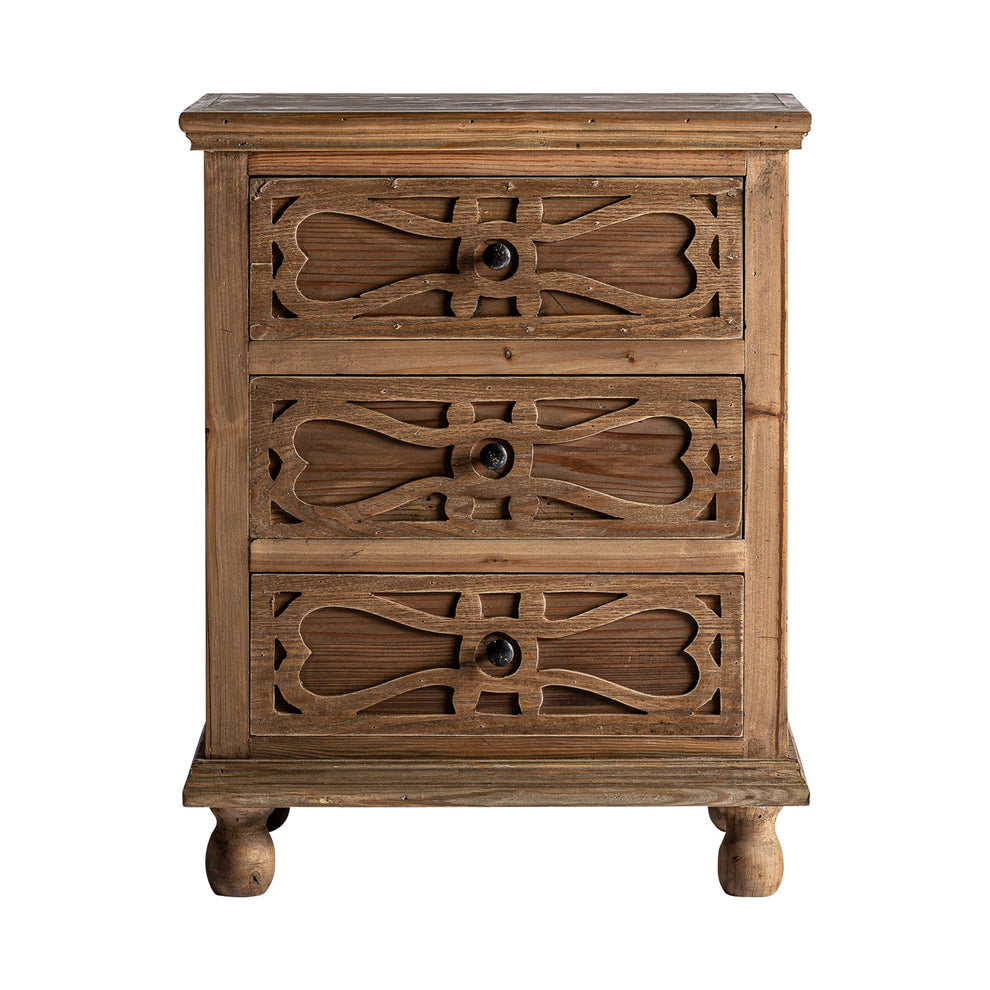 Rumford Bedside Table in Natural Colour, Colonial style, made of Elm ...