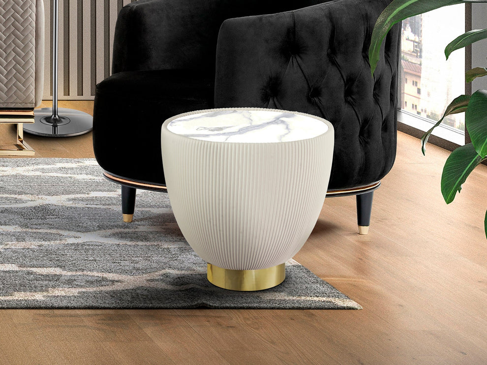 Candy - Side Table White-Brass, designed by Schuller for Granada Maison